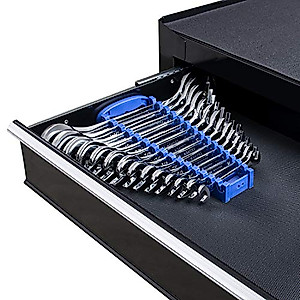 14-Piece Premium Angle Head Open End Wrench Set, Chrome Vanadium Steel | Include Standard Inch Sizes 3/8, 7/16, 1/2, 9/16, 5/8, 11/16, 3/4, 13/16, 7/8, 15/16, 1, 1-1/16, 1-1/8, 1-1/4 with Storage Rack
