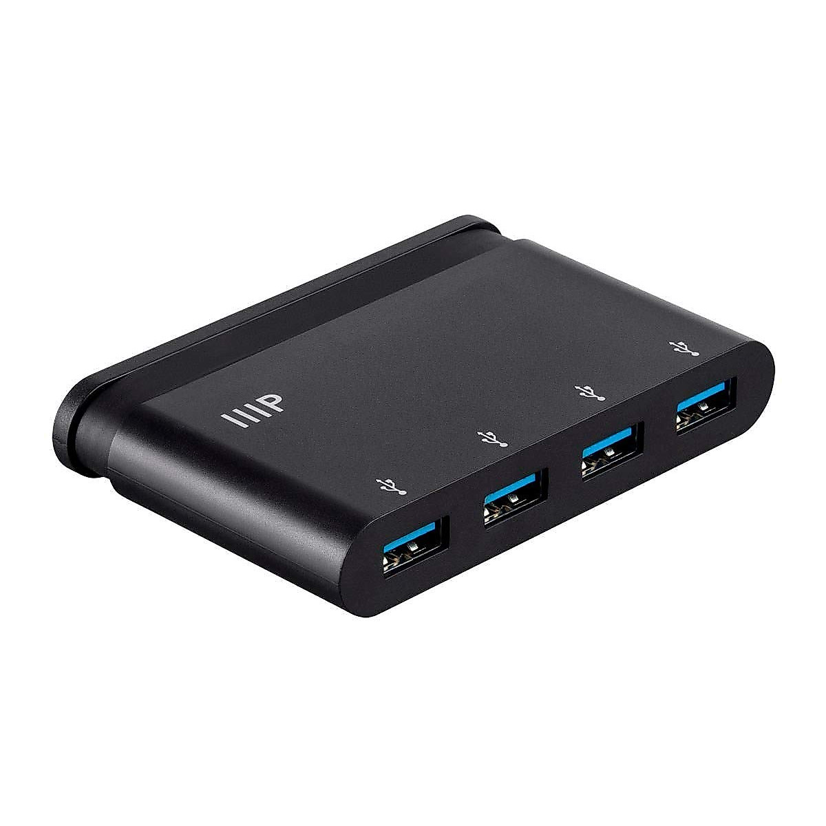 Monoprice 133570 USB-C to 4-Port/USB 3.0 Hub Adapter - Black with Folding USB Type-C Connector - Mobile Series