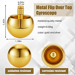 2 Pieces Metal Spinning Top Metal Flip Over Top Aluminum Top Spinner Top Physics Toy Gyroscope Stainless Steel Top Educational Toys for Girls Boys and Adult