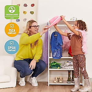 ECR4Kids TrendiTot Clothing Rack, Kids Wardrobe, White Wash