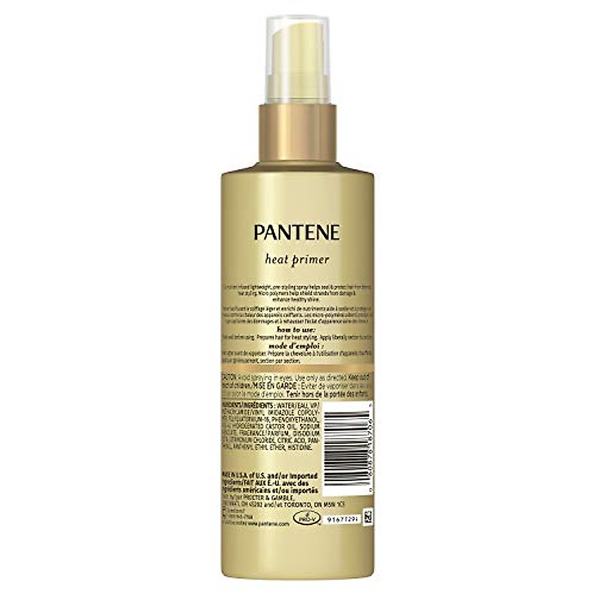 Pantene Pro-V Nutrient Boost Heat Primer Thermal Heat Protection Pre-Styling Spray, 6.4 Fl oz, 5.243 Fl oz
