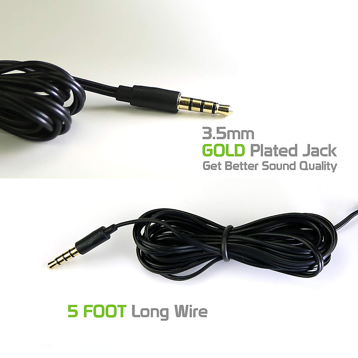 Cellet Over The Head Earpiece Headset with Microphone Compatible with Any 3.5mm Auxiliary Port Devices