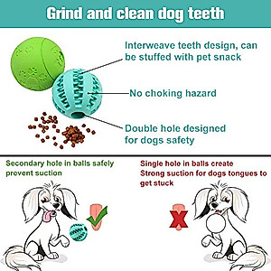 HIPPIH Dog Puzzle Toy 2 Pack, Interactive Dog Toys for Treat Dispensing, Durable Puppy Toys for Teething Small Dogs, Dog Treat Ball for Teeth/Slow Feeder/IQ Training/Playing