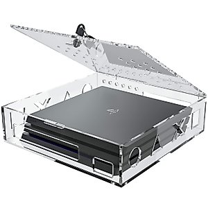 Skywin Acrylic Lock Box for PS4 Game Console - Secure and Protect Public Gaming Consoles - Compatible with Playstation, PS4 Slim, PS4 Pro