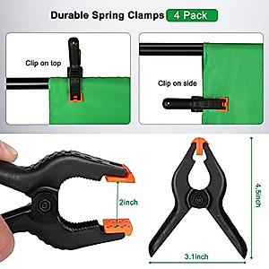 Green Screen Backdrop with Stand Kit, 5.2 X 6.5 FT Chromakey GreenScreen Photography Background with Adjustable T-Shaped Stand & 4 Clamps for Photoshoot Video Streaming Gaming Zoom Online Meeting