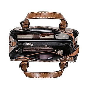 HESHE Women’s Leather Shoulder Handbags Hobo Bag Bucket Bags Designer Satchel Ladies Purses Crossbody Bag (Coffee)