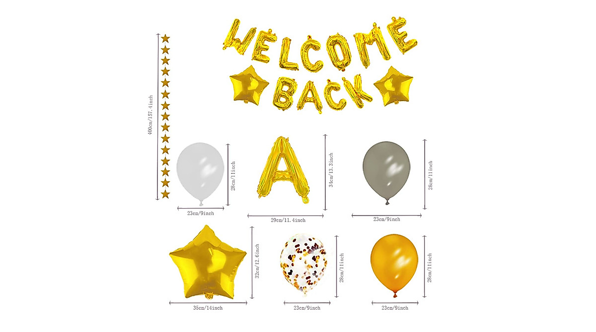 66 Pieces Welcome Back Balloon Banner Decorations Kit with Gold Welcome ...