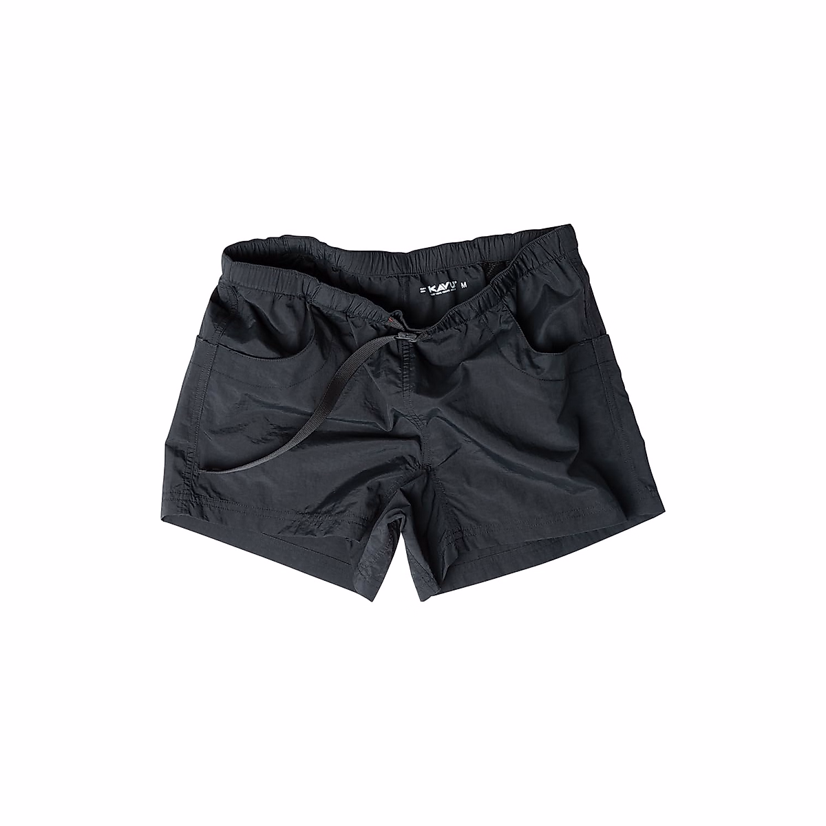 KAVU Elle Quick Dry Shorts with Mesh Pockets, Elastic Waistband, Belt - Black - M