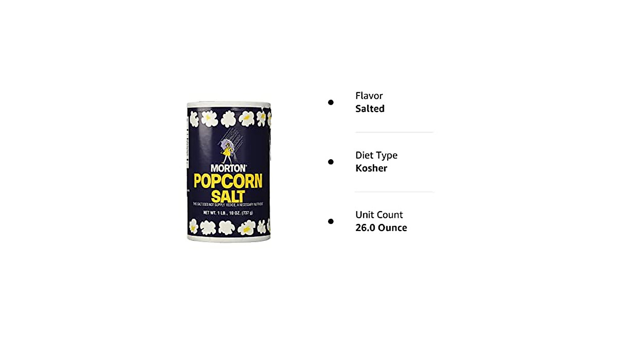 Morton Popcorn Salt 1Lb 10oz for Perfect Movie Snacks