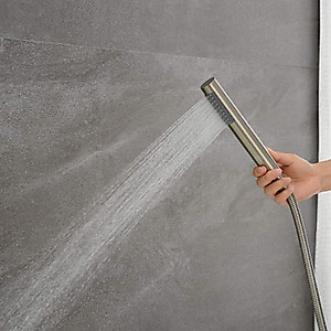 Artiqua Freestanding Tub Filler Bathtub Faucet Brushed Nickel Floor Mounted Faucets with Handheld Shower