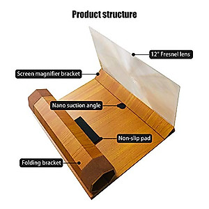 12” HD Screen Magnifier,3D Screen Projector/Amplifier,Wooden/Foldable/Portable Stand,Movies/Videos/Gaming Enlarger Holder,Accessories/Gadget/Tool,Compatible with iPhone/Android/Mobile/Smart/Cell Phone