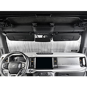 YelloPro Auto YelloPro Custom Fit Reflective Front Windshield Sunshade for 2021 2022 2023 2024 Ford Bronco SUV - (Nor for Sport Model), Sun Protection UV Reflector Accessories [Made in USA]