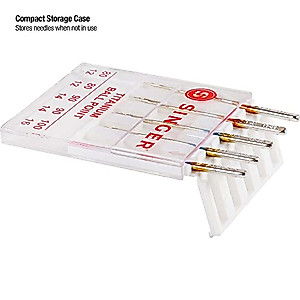 SINGER 04809 Titanium Universal Ball Point Machine Needles for Knit Fabric, Assorted Sizes, 5-Count