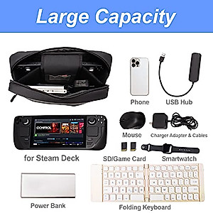 TOOLOOKEY Carrying Case Bag for Steam Deck, Travel Carry Case Bag for Steam Deck Console, Game Accessories Storage Shoulder Bag for Valve Steam Deck
