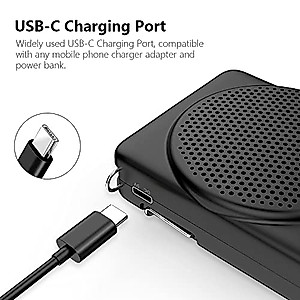 NORWII Mini Voice Amplifier, 3 Hours Quick Charging and up to 30 Hours Play, Portable Voice Amplifier for Teachers, Training, Tour Guide, etc (Black)