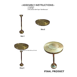 11-Inch Modern Side End Drink Table, Removable Round Top, Sleek Pedestal Base, Gold