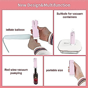 Mini Bag Sealer with Cutter, Portable Food Heat Sealer Machine - 4 IN 1 Handheld Electric Vacuum Sealer/Mini Bag Sealer/Balloon Pump/Bags Cutter for Home or Travel