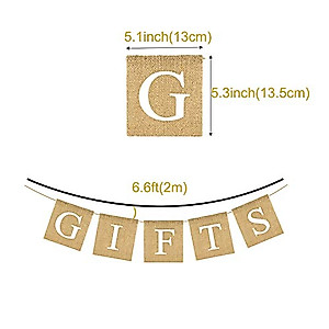 2pcs Bride to Be Banner, Gifts Banner, Rustic Burlap Garland for Bridal Shower, Bachelorette Party, Wedding Party Decorations