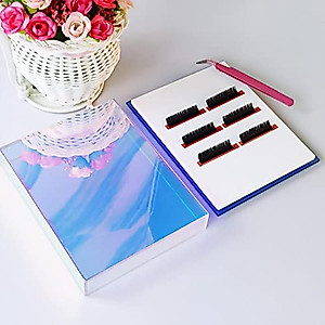 Eyelash Grafting Pallet with Cover, Dust-proof Acrylic Lash Tile holder, Dazzling Eyelash Extensions Storage Gasket Pads for Beauty Artist Salon (Dazzling L)