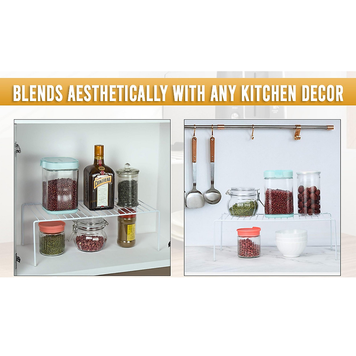 Ybm Home Wire Cabinet Helper Shelf Organizer, White 2554 (1, 12 in. L x 10 in. W x 5 in. H)