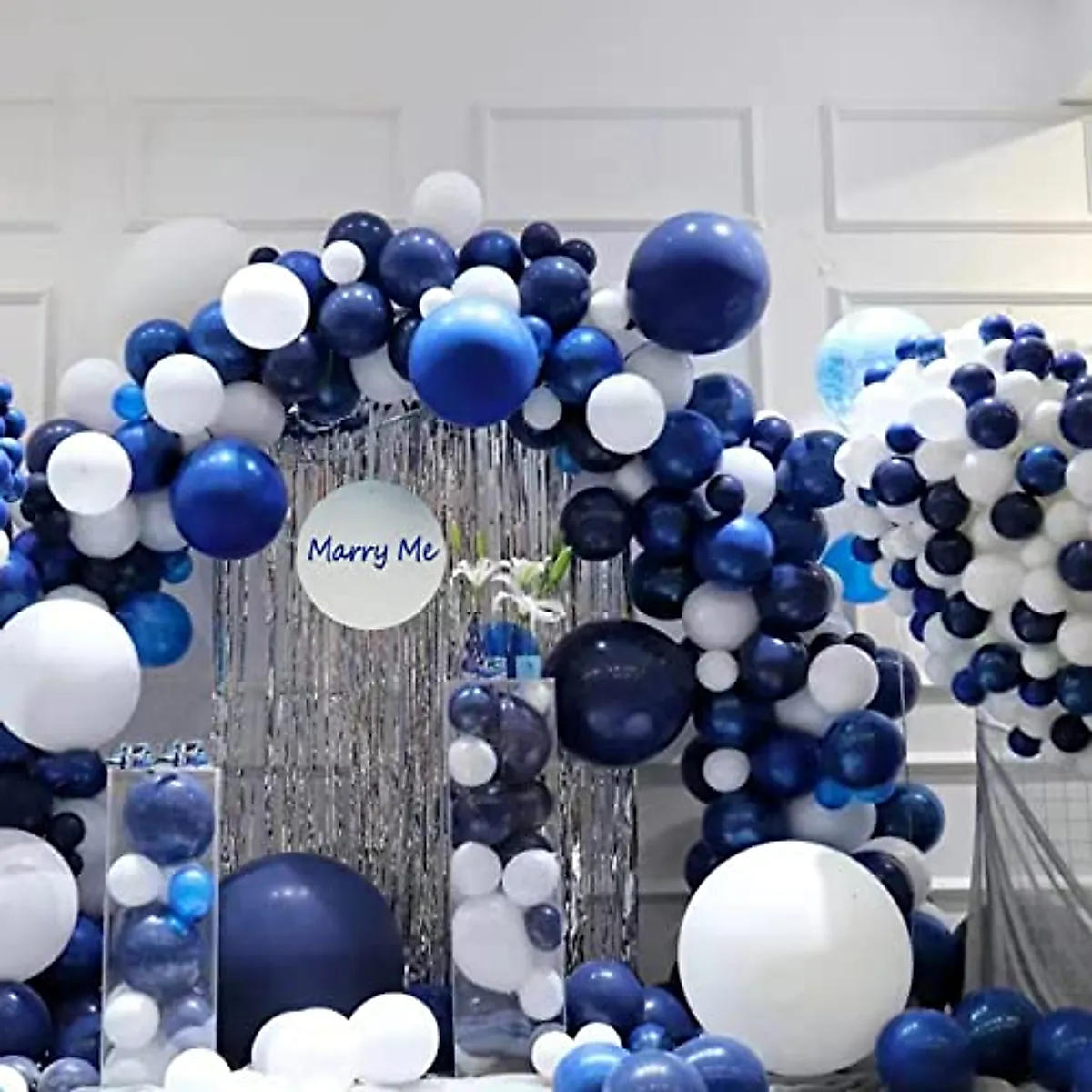 134Pcs Navy Blue Balloons Different Sizes 5 10 12 18 Inch Navy blue Latex Balloon for Birthday Wedding Baby Shower.