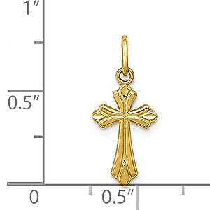 IceCarats 14K Yellow Gold Small Holy Cross Necklace Religious Pendant Jesus Christ Charm Only