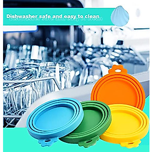Joyinjojo 3 Pack Pet Food Can Covers Lids, Universal Size Silicone Dog Cat Food Can Lids Covers, Dishwasher Safe