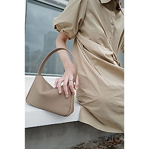 Daiblueland Small Leather Shoulder Bag For Women Premium Top Handle Tote Purse With Zipper Closure