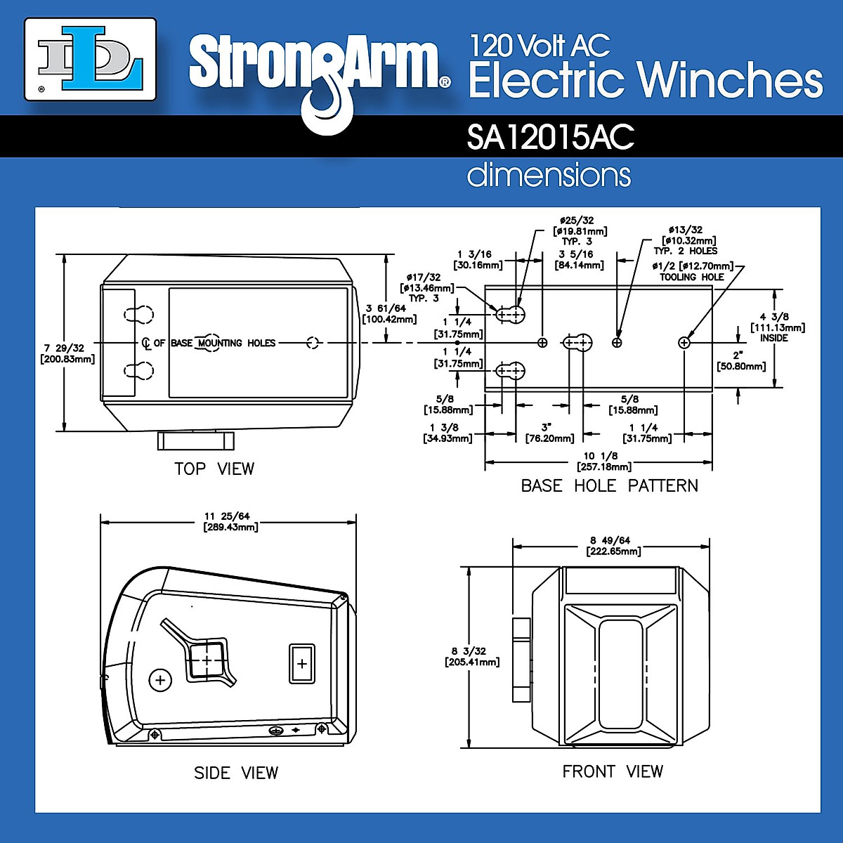 Dutton-Lainson Company SA12015AC 120 Volt/2700 lbs/4000 lbs Electric Winch with Built-In Remote