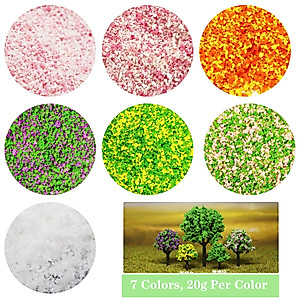Woohome 18 Color Tree Powder Model for DIY Miniature Model Shrub Bushy Tuft, DIY Model Trees Basing Material Kit, Building Model Railway Fairy Garden Diorama Scenery
