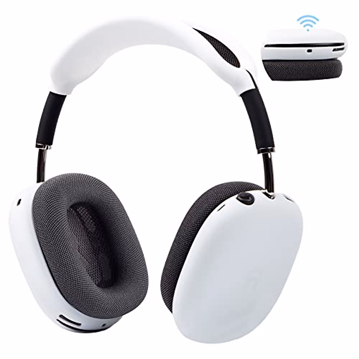 AIDERLOT Silicone Case Cover for AirPods Max,Anti-Scratch Ear Cups Cover and Headband Cover for AirPods Max,Airpods Max Headphone Silicone Ear Cups(White)