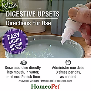 HomeoPet Feline Digestive Upsets, Natural Digestive Supplement for Cats, 15 Milliliters