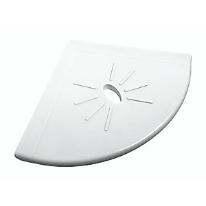 Tenedos Resin Bathroom Corner Shower Shelf Tile Flatback Wall Mounted (White)