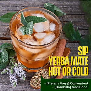 Kiss Me Organics Yerba Mate Tea - 17.6oz 100% Organic, Traditional, Loose Leaf Green Teas for a Hot or Cold Brew - Cultivated from Southern Brazil & High in Nutrients﻿