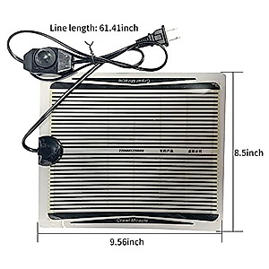 APlayfulBee Reptile Heat Pad, Adjustable Temperature Control Lizard Terrarium Heating Mat for Small Animals Snake Turtle Bearded Dragon Gecko and Plant (15W)