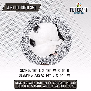 Pet Craft Supply Soho Round Cat Bed For Indoor Cats, Ultra Soft Plush, Memory Foam, Machine Washable, Calming Cat Bed