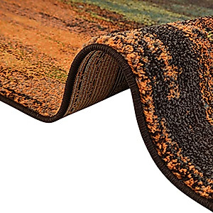 Unique Loom Jardin Collection Colorful, Vibrant, Abstract Watercolor Area Rug, Square 8' 0" x 8' 0", Multi/Beige