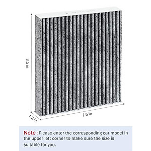 Kootek Cabin Air Filter with Activated Carbon, 2pcs Car Automotive Replacement Passenger Compartment Air Filters for Toyota 4Runner, RAV4, Corolla, Camry, Highlander, Tundra, Subaru, CP285, CF10285