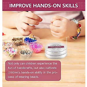 INDIVSHOW 0.7mm Elastic String Cord for Bracelets, Transparent Elastic Cord for Bracelet Making Clay Beads String Crystal Decorative DIY Necklace 328foot White