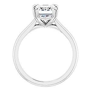 925 Silver, 10K/14K/18K Solid Gold Moissanite Engagement Ring, 2.0 CT Emerald Cut Handmade Solitaire Ring, Diamond Wedding Ring for Women/Her Anniversary Propose Gifts, VVS1 Colorless