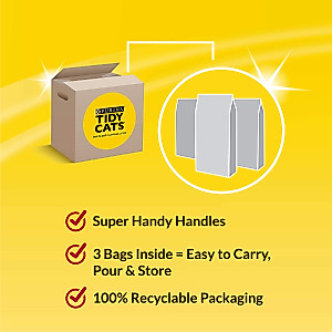 Purina Tidy Cats Clumping Cat Litter, 24/7 Performance, Clay Cat Litter, Recyclable Box - (Pack of 3) 13.33 lb. Bags