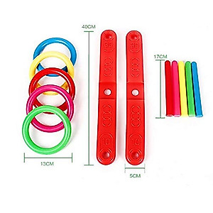Toxz Child's Hoop Ring Toss Plastic Ring Toss Quoits Garden Throwing Game Pool Toy Outdoor Fun Set,Safety Material