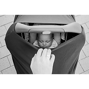 Mothera Baby Car Seat Cover Multi-use Nursing Covers for Breastfeeding Baby Must Haves for First Time Mom Infant Stroller Cover for Baby Boy or Girl, Black