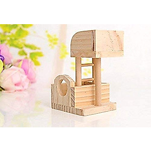 Litewoo Hamsters Wood House Climbing Ladder Lookout Tower Rat Mouse Wooden Climbing Playing Toys Lookout Platform