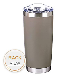 Christian Art Gifts Stainless Steel Double-Wall Vacuum Insulated Travel Mug 18 oz Gray Tumbler with Retractable Lid for Women and Men Bible Verse - Trust in the Lord - Proverbs 3:5