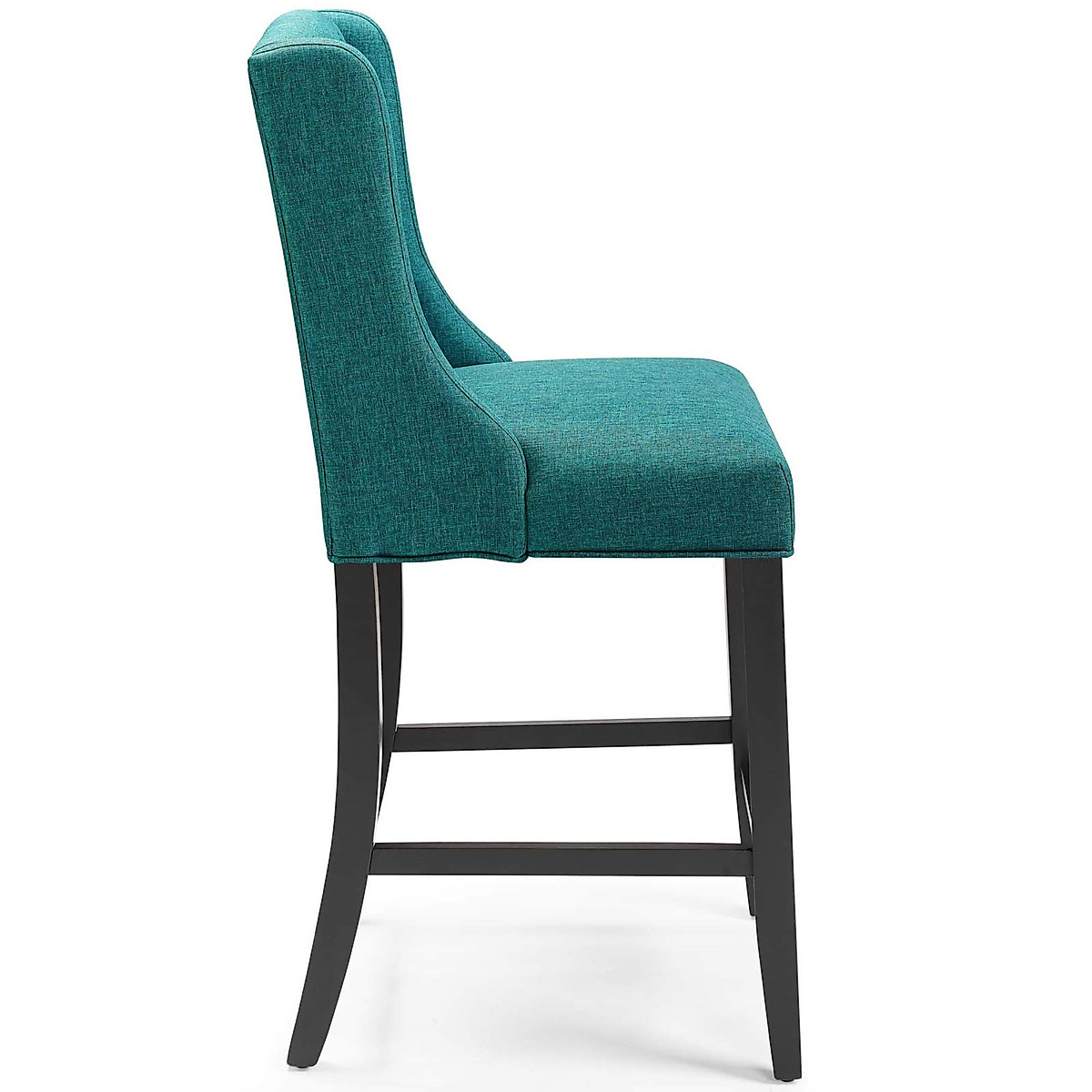 Modway Baronet Tufted Button Upholstered Fabric Counter Stool, Teal