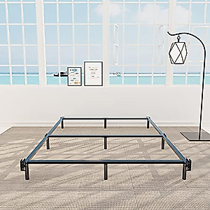 HOMUS Modern Metal Platform Bed Frame King, Heavy Duty Low Profile Bed Base - 3000lbs Capacity Support, Easy Assemble, Black