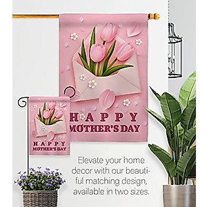 Ornament Collection Mommy Day Mail Garden Flag Set Wood Dowel Family Mother Mom Mama Grandma Love Flowers Parent Sibling Relatives Grandparent House Banner Small Yard Gift Double-Sided, Made in USA
