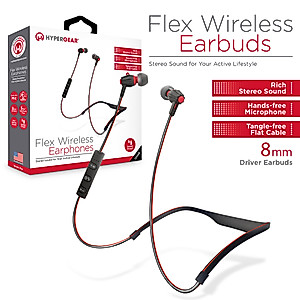 HyperGear Flex Wireless Bluetooth Earphones with Wrap Around Flexible Band and Built-In Mic