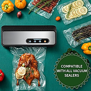 Vacuum Sealer Bags 8" x 50' Vacuum Sealer Rolls for Foods Cut to Size, 2 Packs Vacuum Seal Bags for Food Saver, Seal a Meal, VAC Storage or Sous Vide, BPA Free